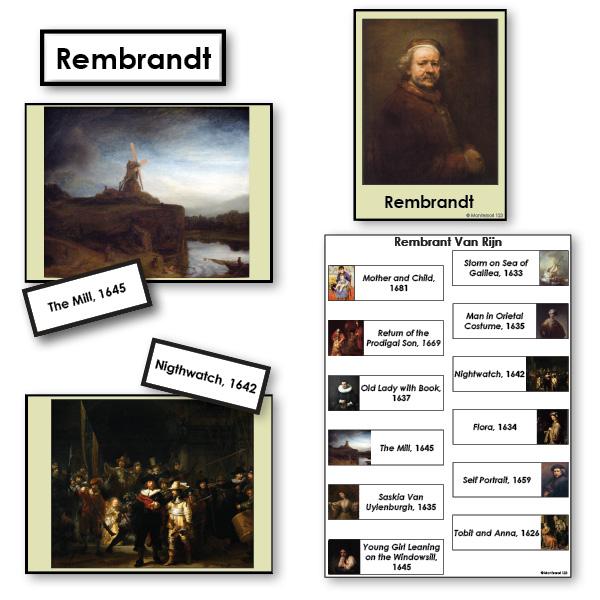 Rembrandt 2-Part Cards of Paintings with Biography | Montessori123 ...