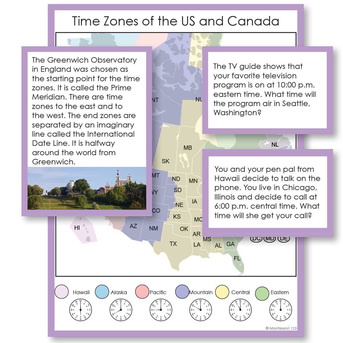 Time Zones, Maps and Questions for Exploration | Montessori123 ...