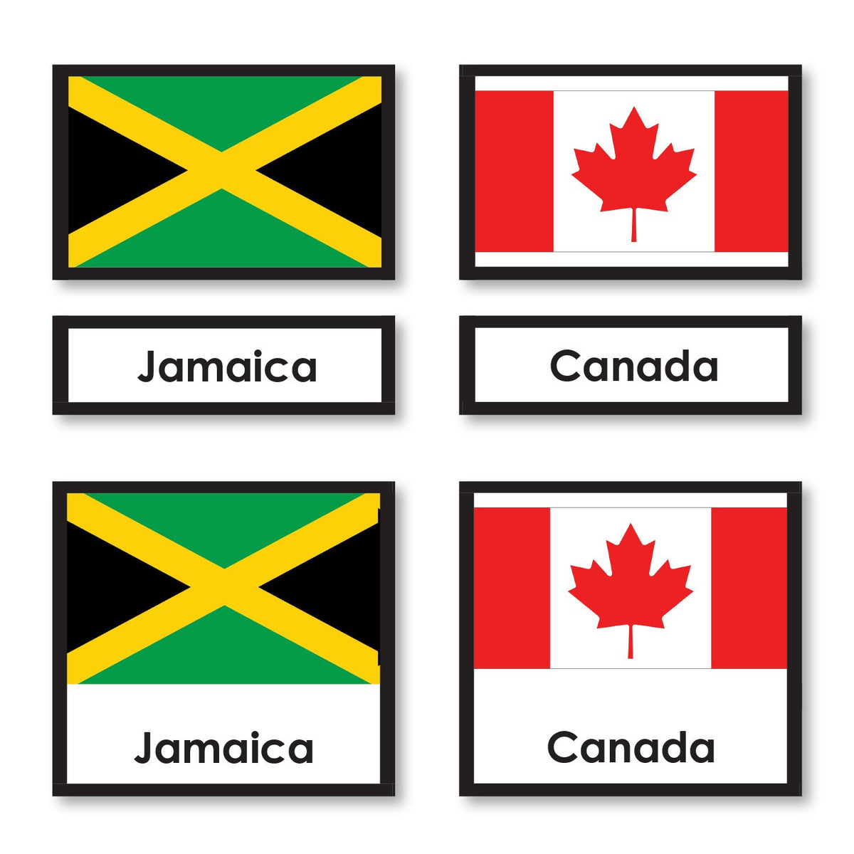 World Flags 3-Part Cards - Montessori 123