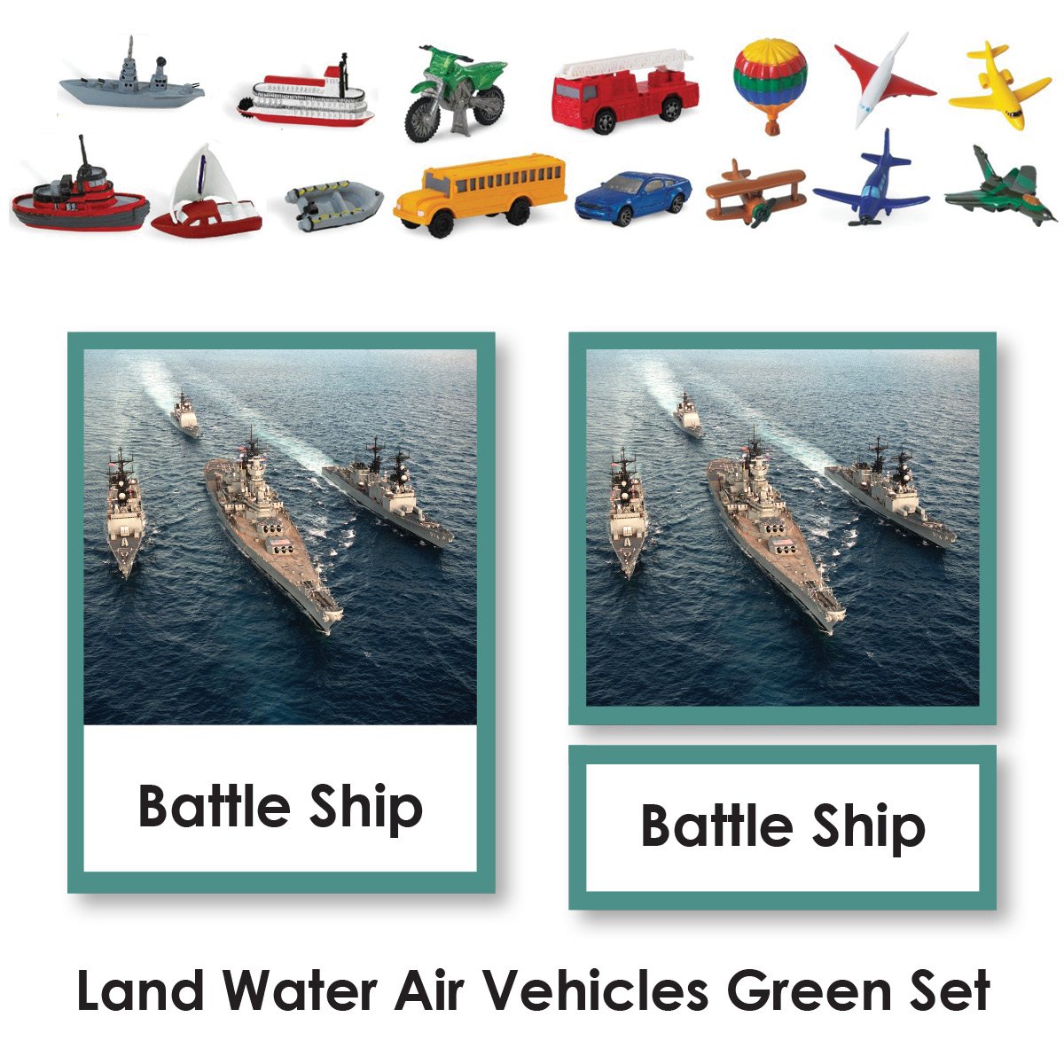 Land, Water or Air Vehicles 3-Part Cards with Objects | Montessori123 ...