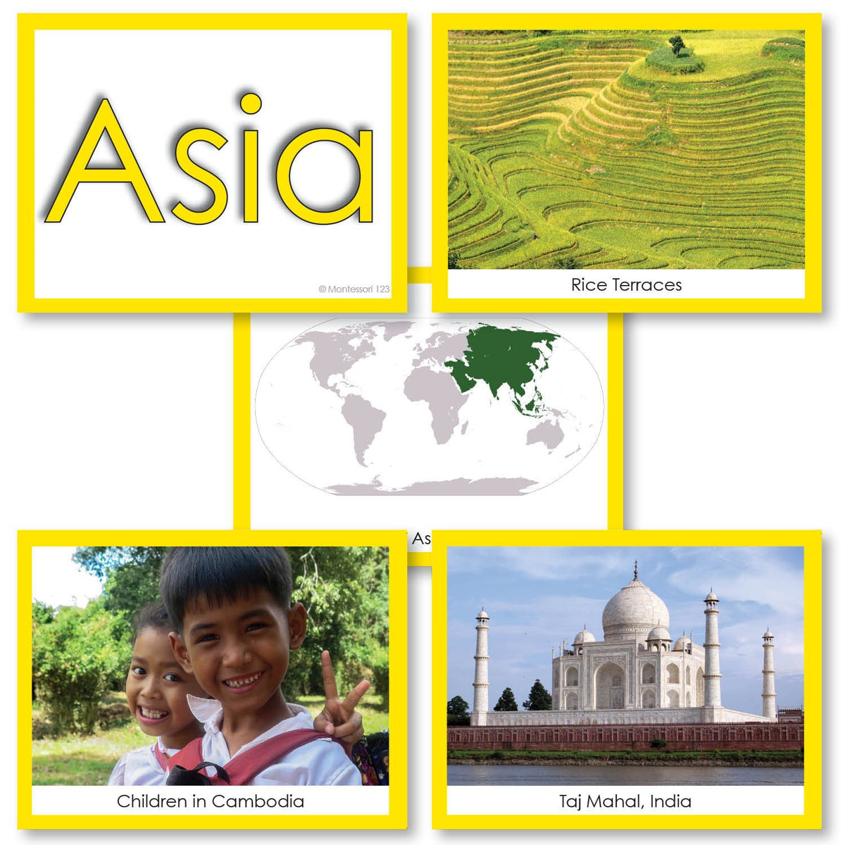 Image Folder of the Continent Asia | Montessori123 | Primary ...