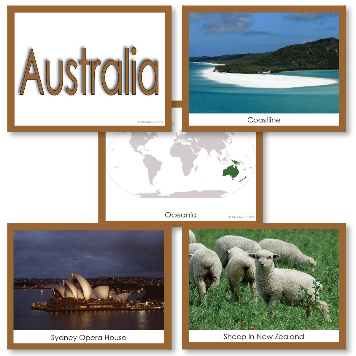 Image Folder of the Continent Australia/Oceania | Montessori123 ...