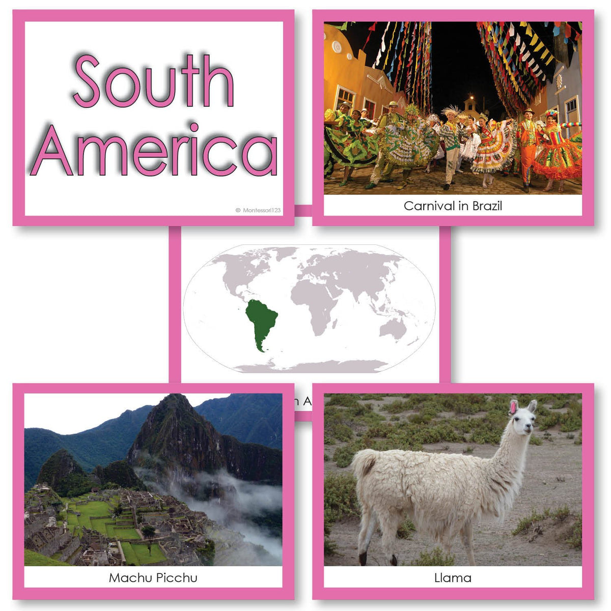 Image Folder of the Continent South America | Montessori123 | Primary ...