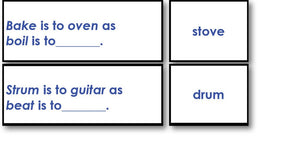 Analogies with Action to Object Pattern | Montessori123 | Lower ...