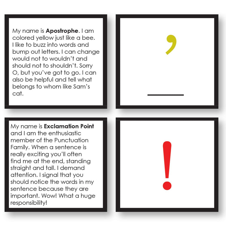 Grammar & Punctuation | Montessori123 | Learning Cards — Montessori 123