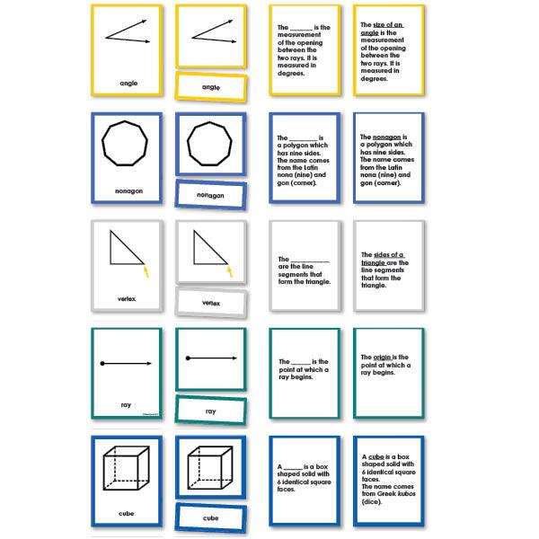 Complete Set Geometry Nomenclature 3-Part Cards with Definitions ...