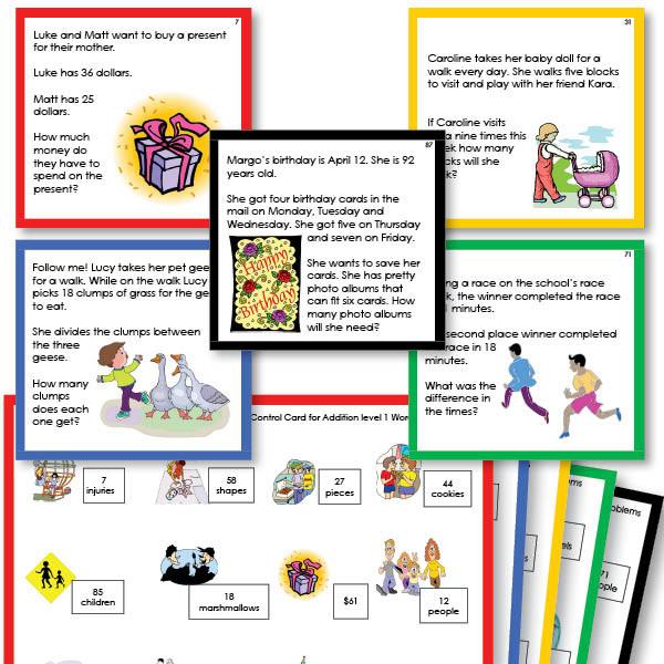 Math Word Problems Collection of Five Sets Level 1 | Montessori123 ...