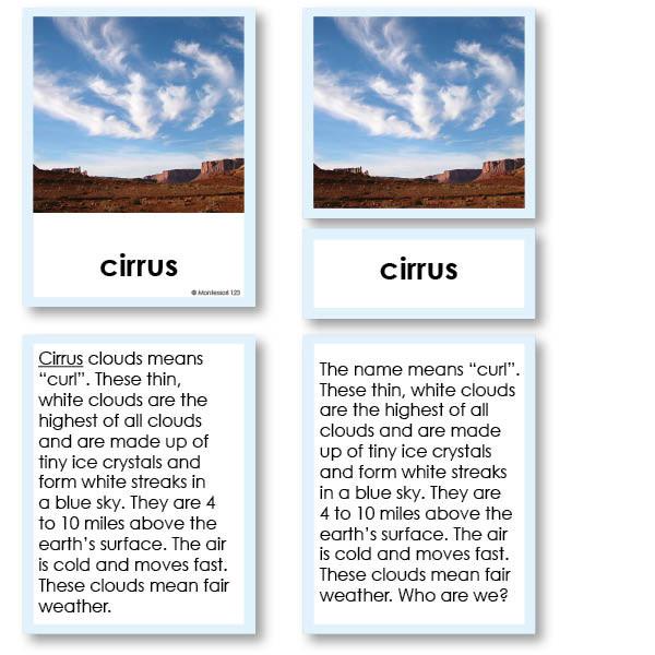 Types of Clouds Cards with Photos and Definitions | Montessori123 ...