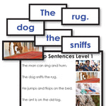 Cut Up Sentences Reading Activity Level 1 | Montessori123 — Montessori 123