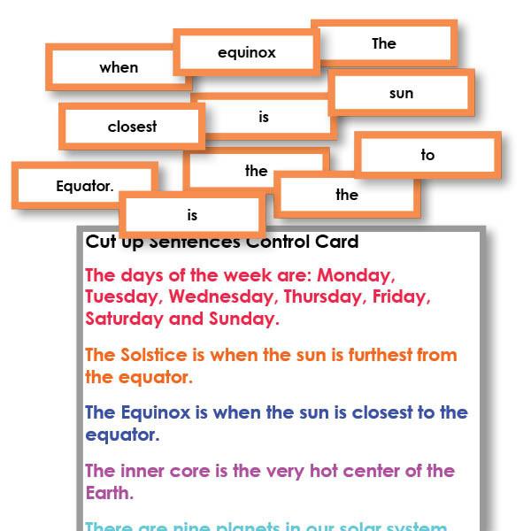 Cut Up Sentences Reading Activity | Level 2 | Montessori123 ...