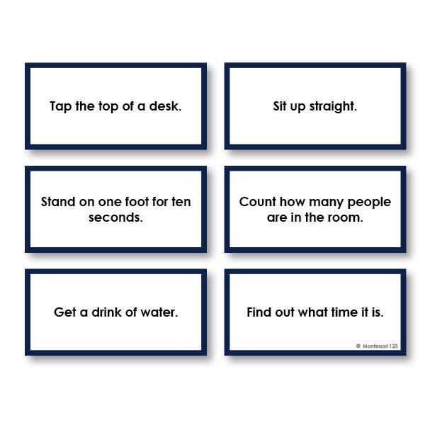 Reading Task Cards for School | Montessori123 | Reading Sentence Level ...